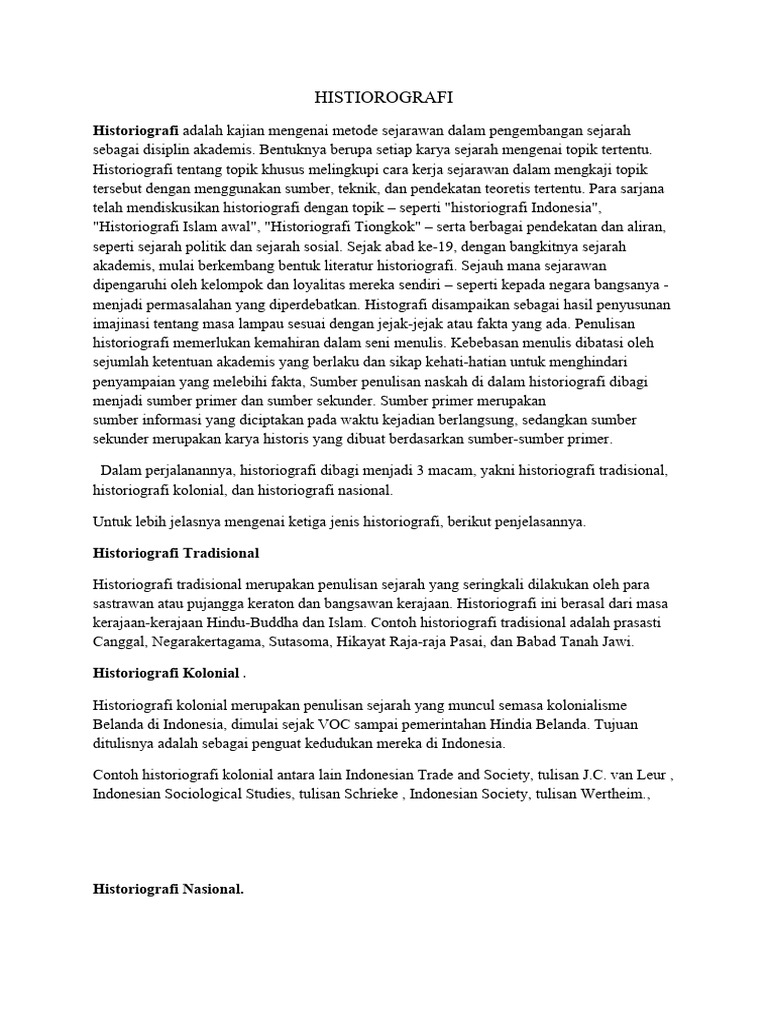 Metode dan Jenis Historiografi | PDF | Ilmu Sosial | Klasik