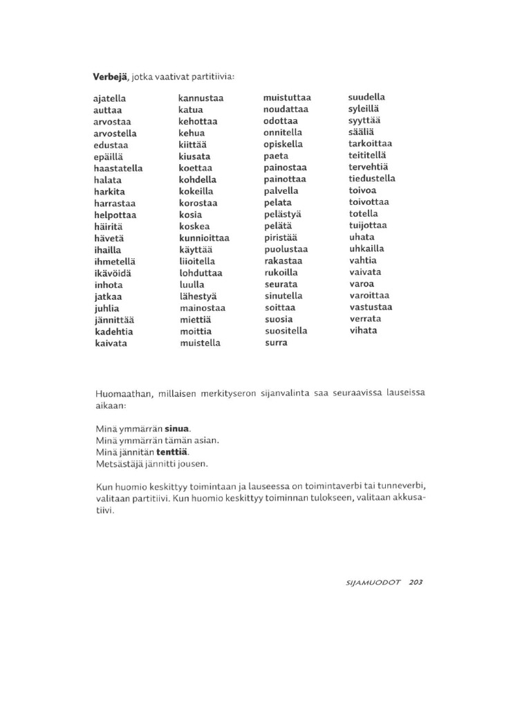 Partitiivi Verbit | PDF