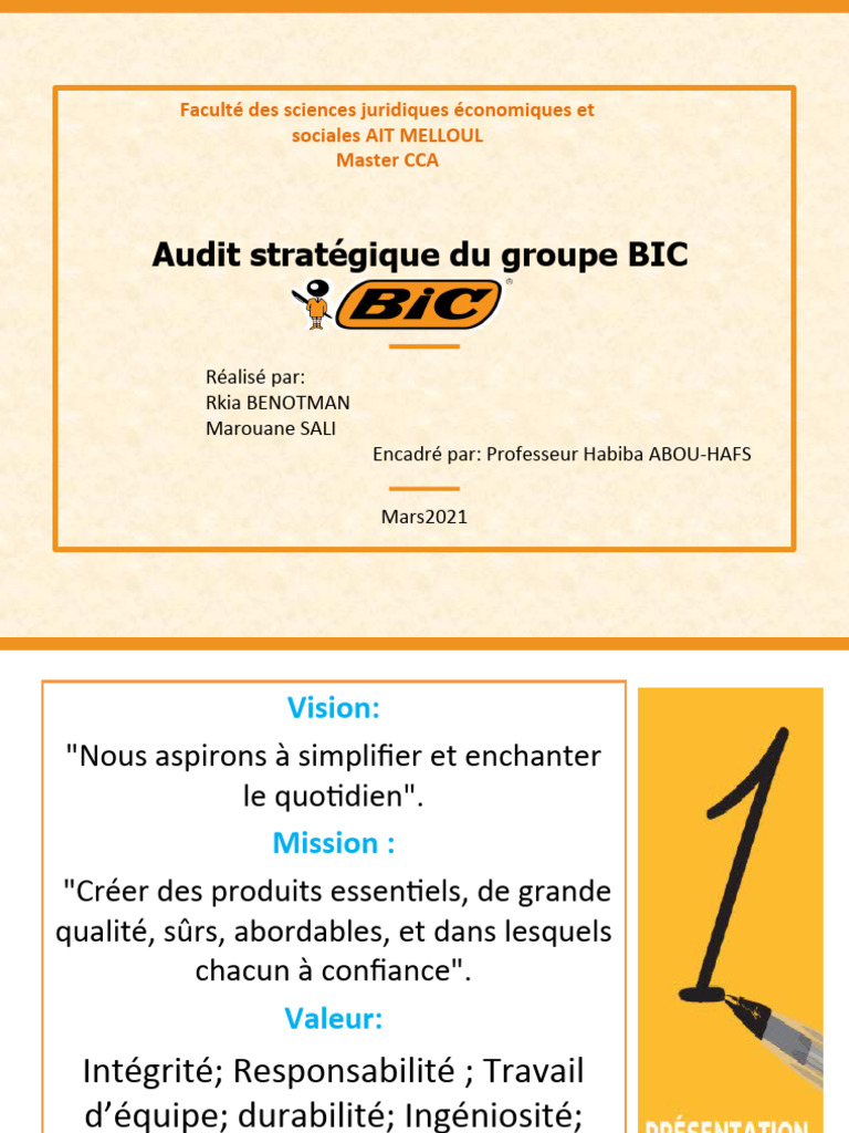 Audit Stratégique Groupe BIC | PDF | Audit | Rasage