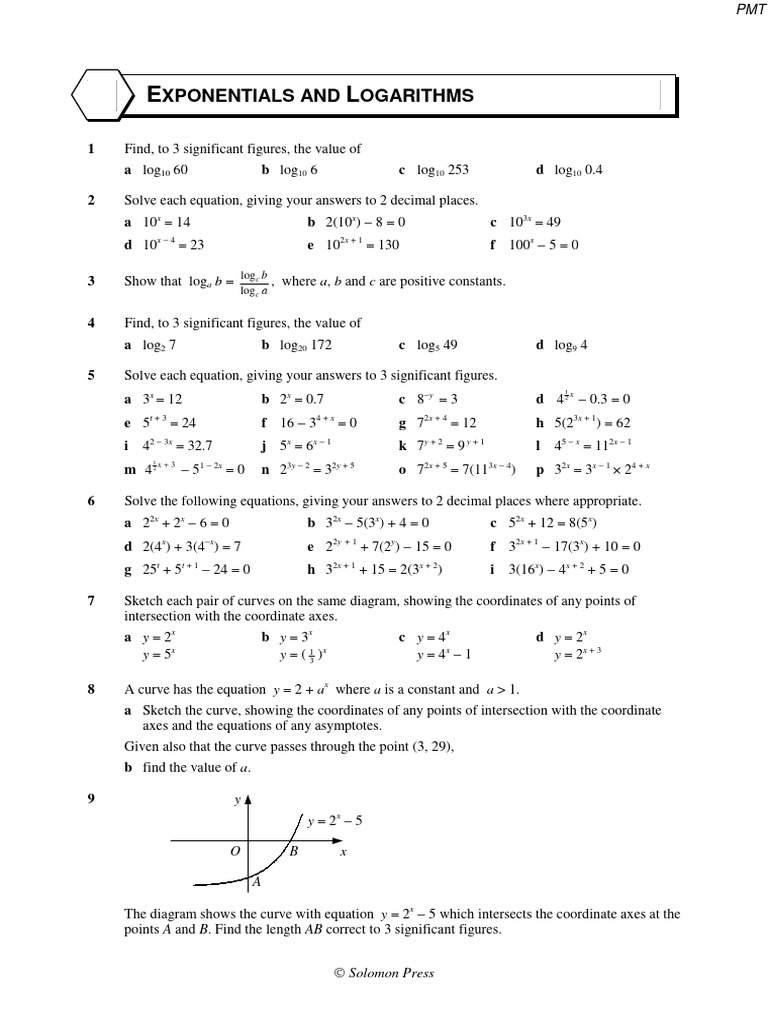 1a. Exponential Graphs and Using Logarithms To Solve Equations | PDF | Coordinate System | Logarithm