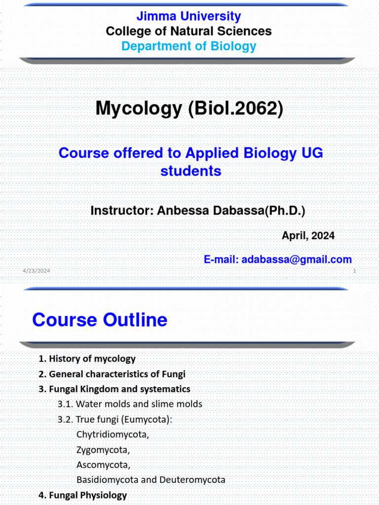 Mycology 2024 | PDF | Fungus | Mycology