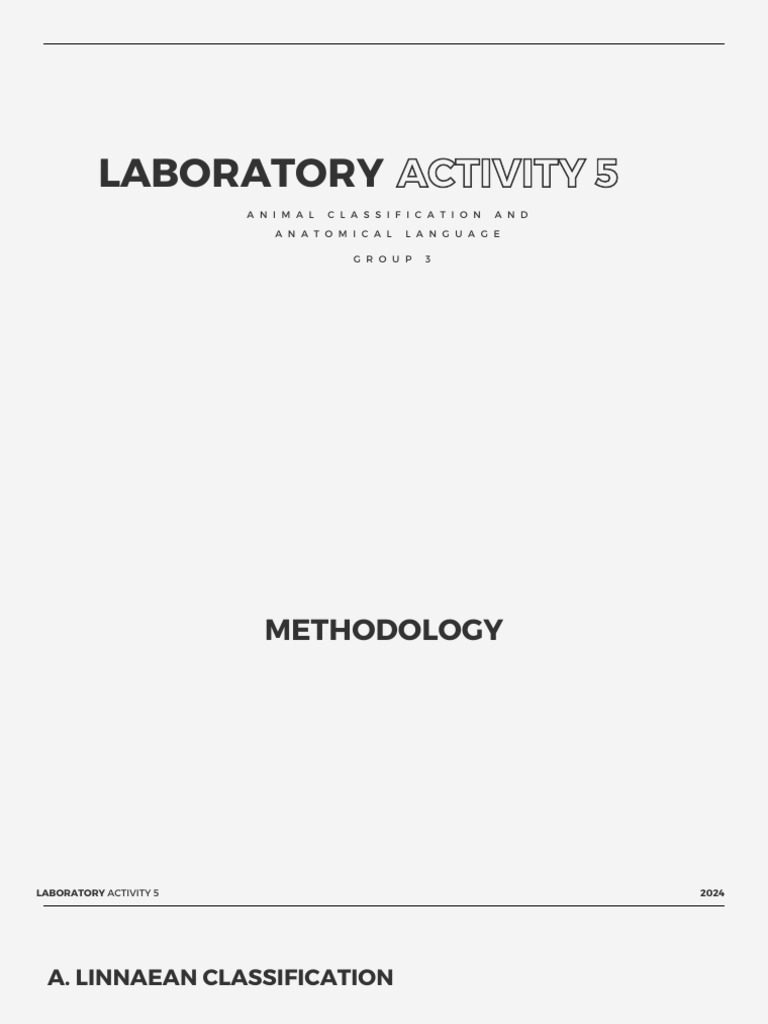 Laboratory Activity 5 Linnaean Classification and Anatomical Language ...