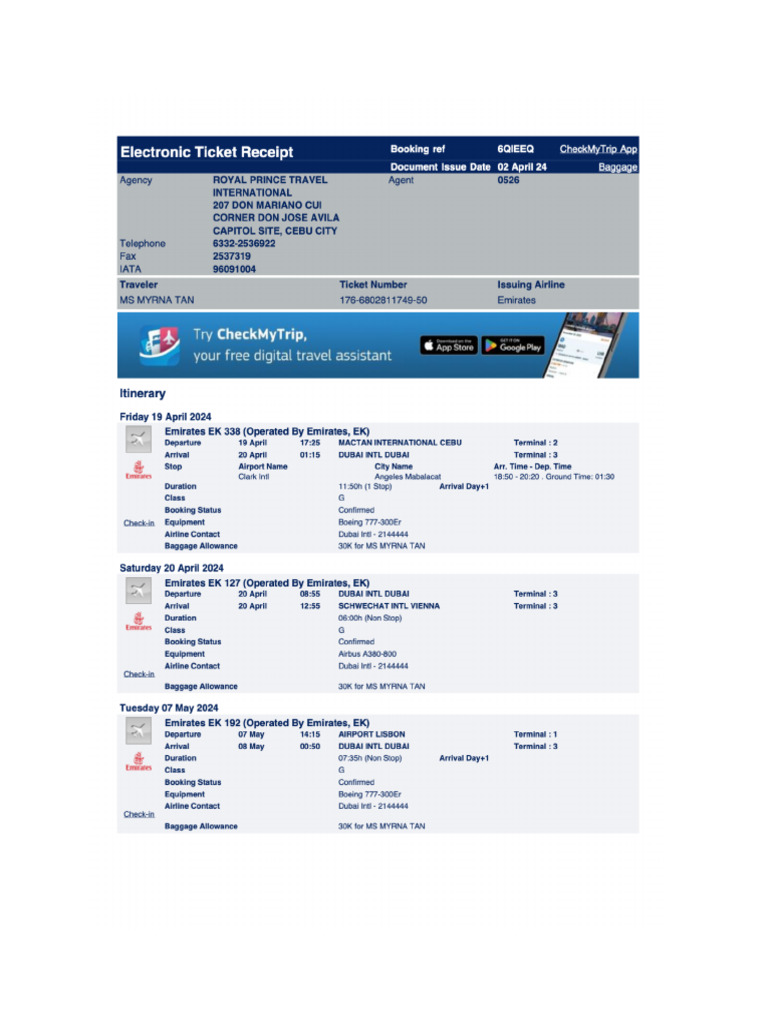 Tan Myrna Royal Prince Documents For Refund | PDF