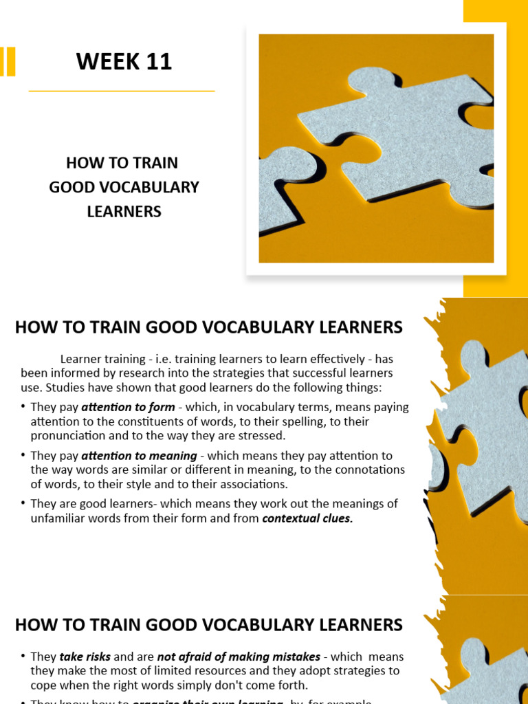 Week11 HowtoTrainVL | PDF | Vocabulary | Learning