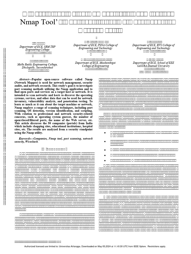A Case Study Using Companies To Examine The Nmap Tools Applicability For Network Security ...