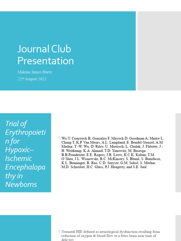 Journal Club Presentation August (Autosaved) | PDF | Clinical Trial | Placebo