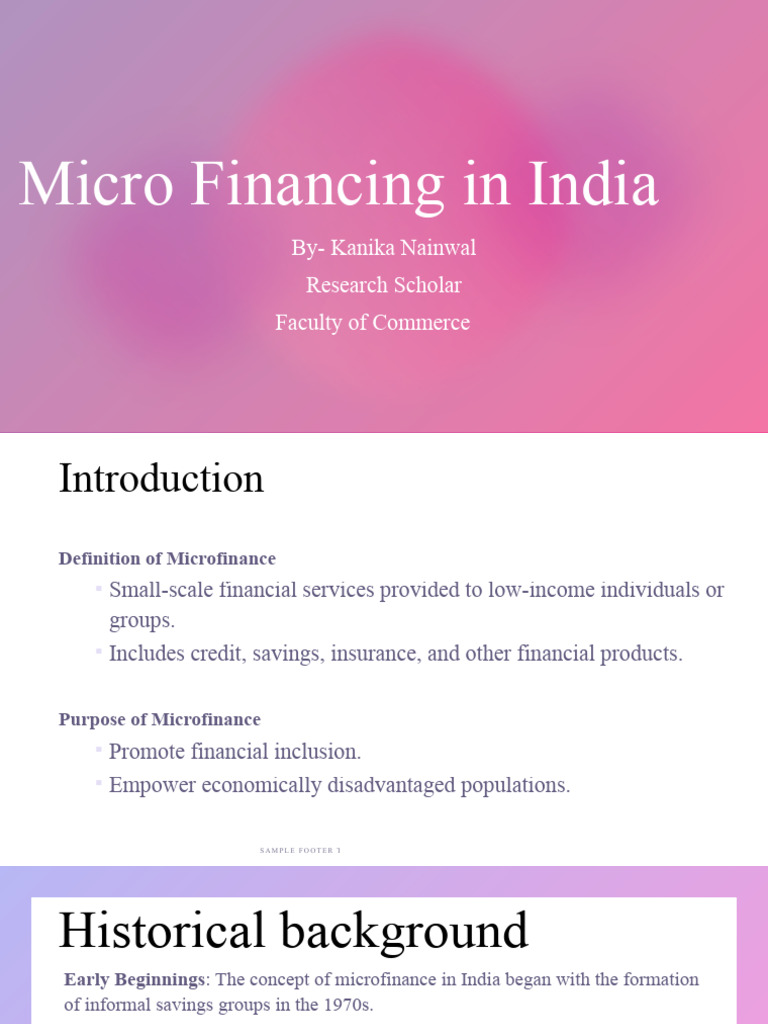 Microfinace PPT Kanika | PDF | Microfinance | Economies