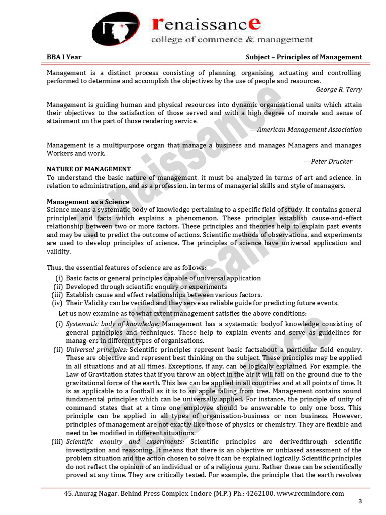 Principles of Management Overview | PDF | Science | Knowledge