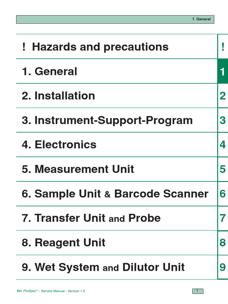 BN ProSpec Service Manual 12 1 | PDF | Assay | Computing