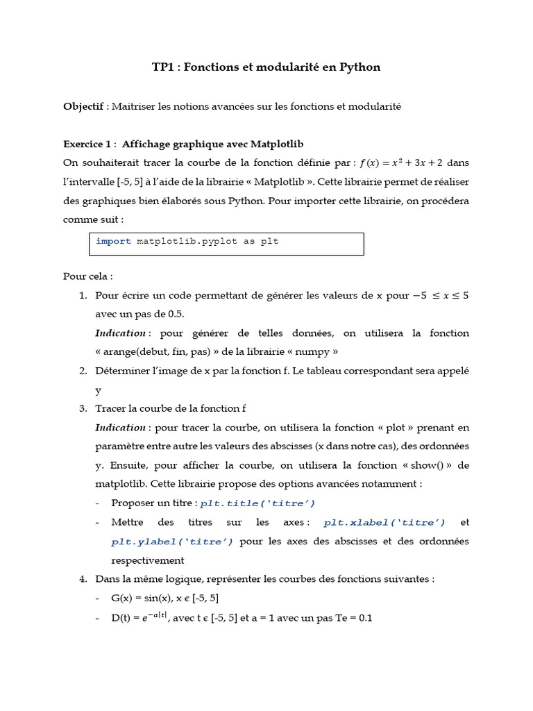 Fonctions et modularité en Python | PDF | Mot de passe | Écriture ...