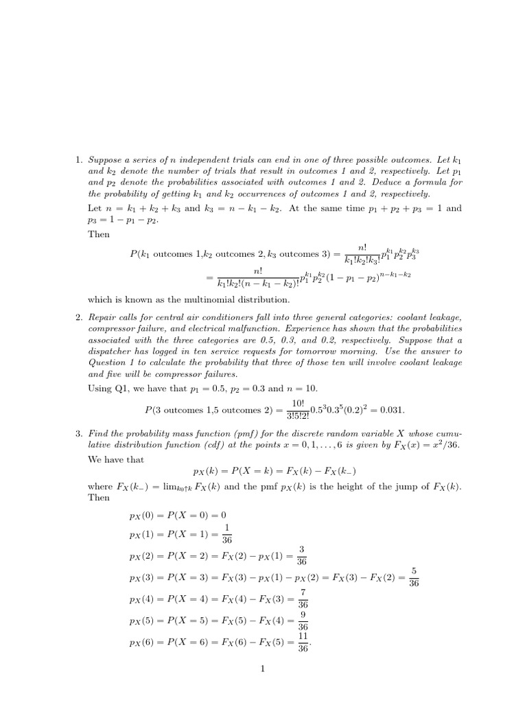Tut04 Sol | PDF | Random Variable | Expected Value