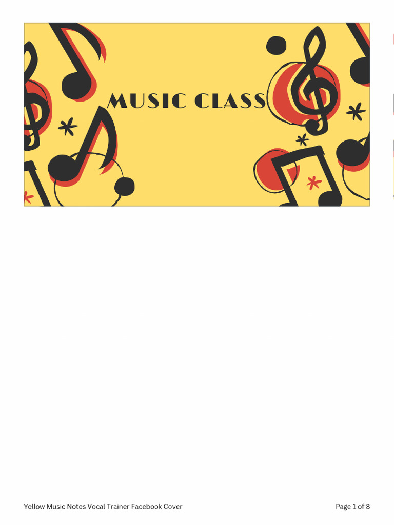 Yellow Music Notes Vocal Trainer Facebook Cover | PDF