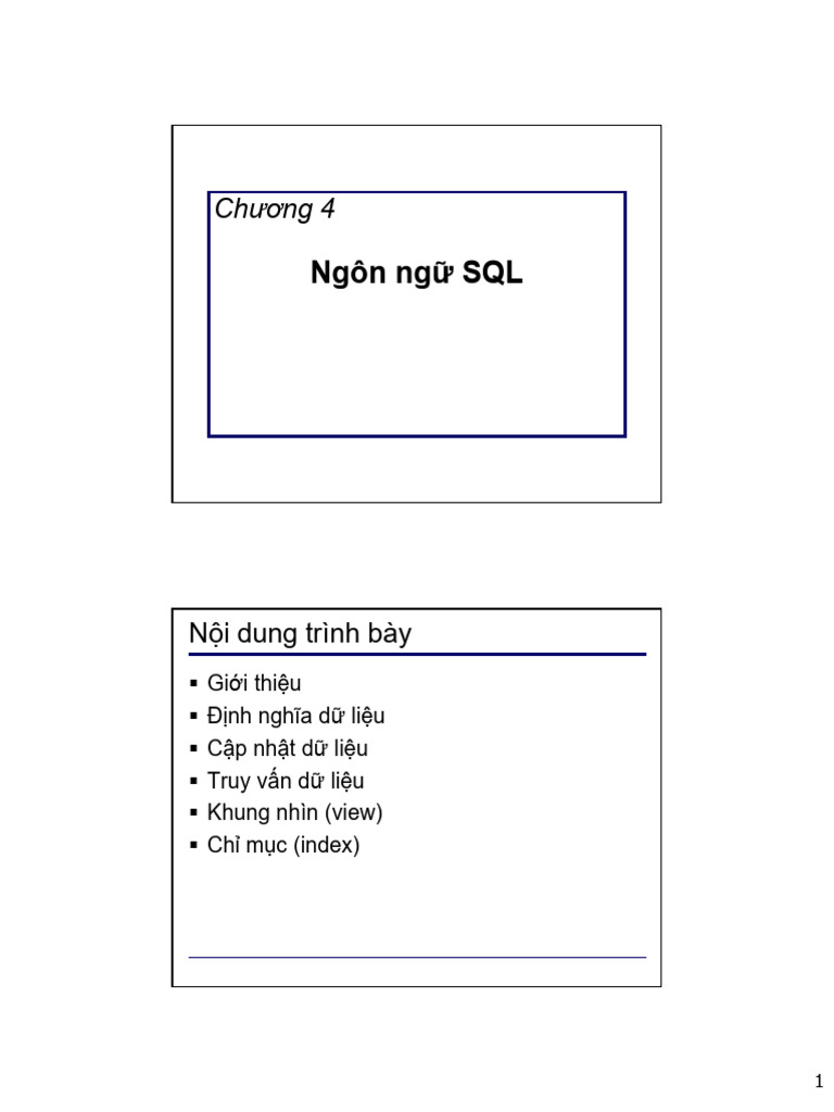Chương 04 - Ngôn NG SQL | PDF