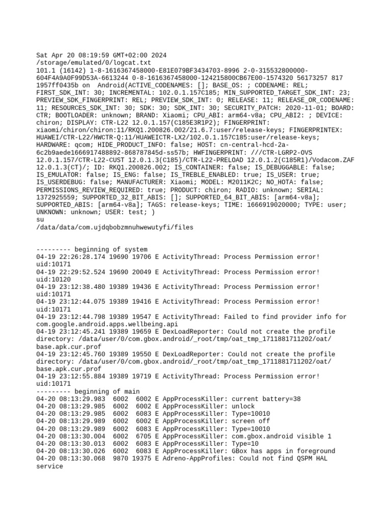 Logcat | PDF | Computing | Software