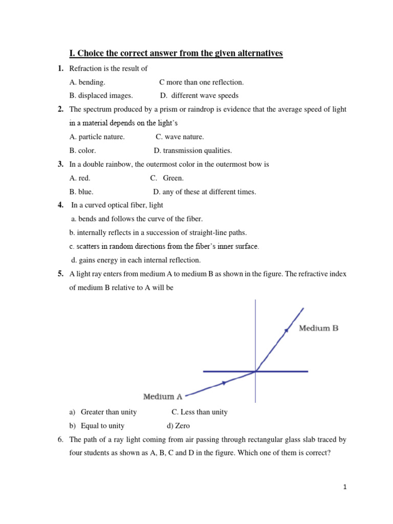 PRE - Test 3 | PDF | Waves | Light