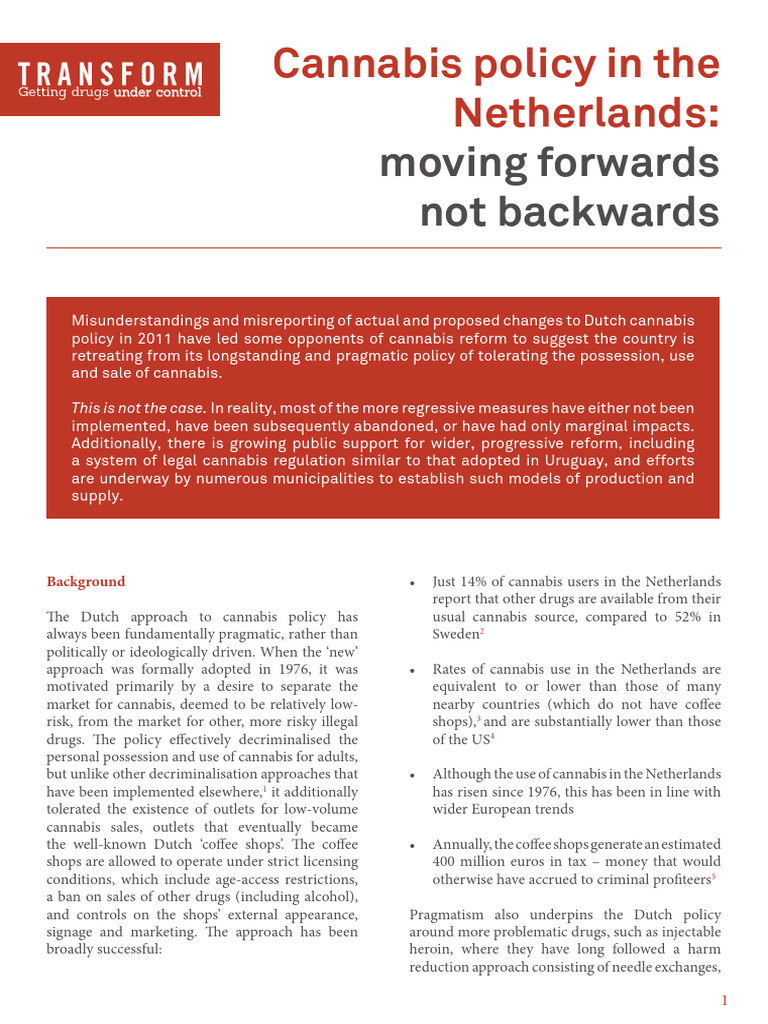 Cannabis Policy in The Netherlands | PDF | Cannabis (Drug) | Social ...