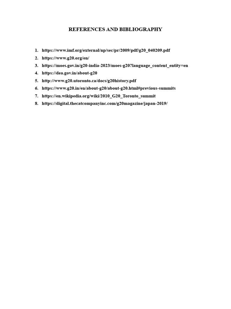 References and Bibliography. | PDF | International Economic ...