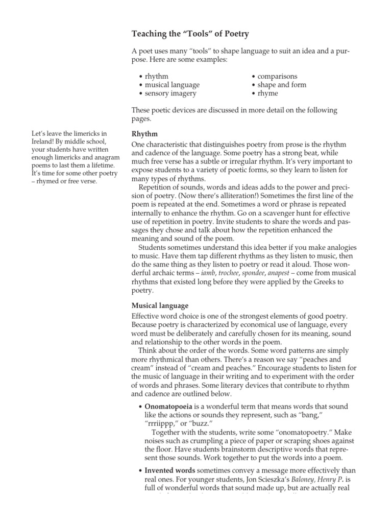 Poetry Tools | PDF | Poetry | Poetics