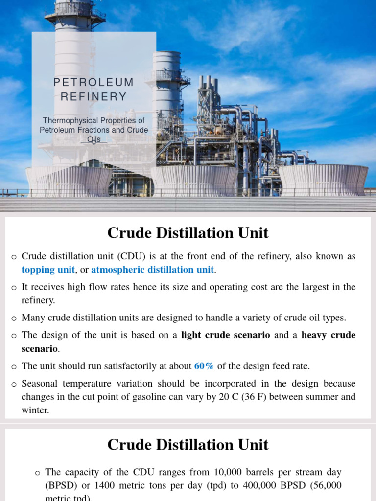 Crude Distillation Unit Overview | PDF | Oil Refinery | Chemical ...
