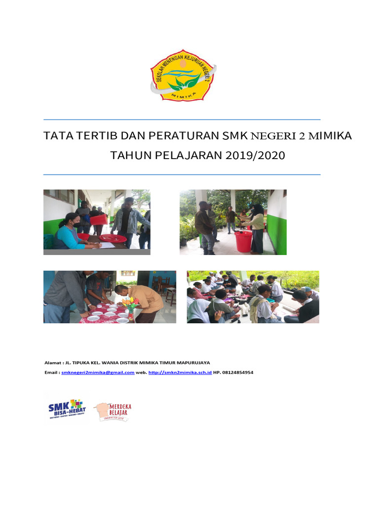 TATA TERTIB DAN PERATURAN SMK NEGERI 2 MIMIKA 2019-2020 | PDF