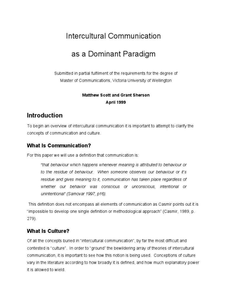 Intercultural Communication | Download Free PDF | Cross Cultural ...