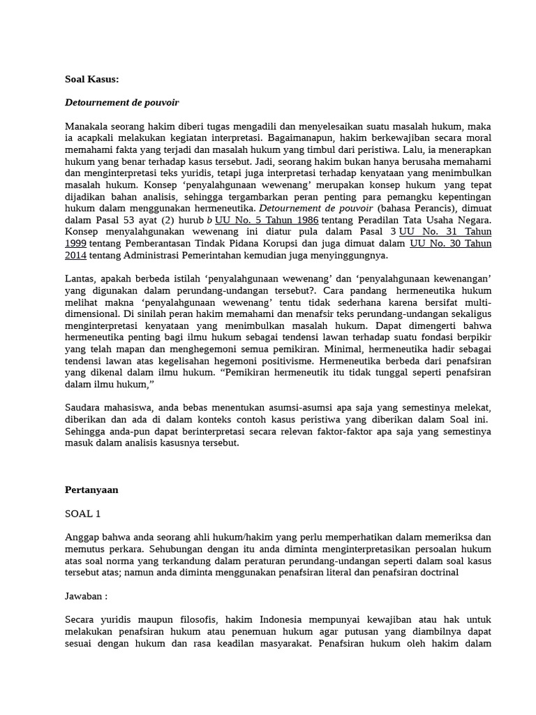 Analisis Detournement de Pouvoir dalam Hukum | PDF