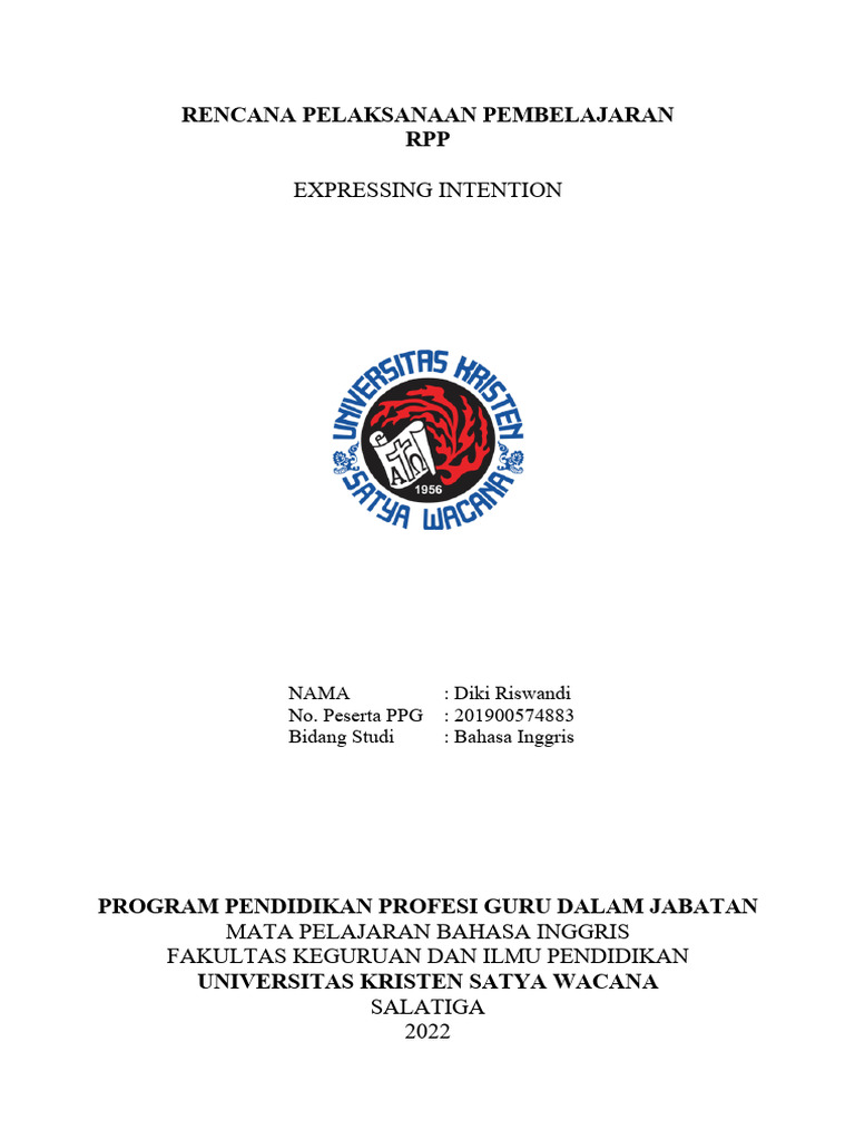 Contoh RPP Expressing Intention | PDF | Karier & Perkembangan