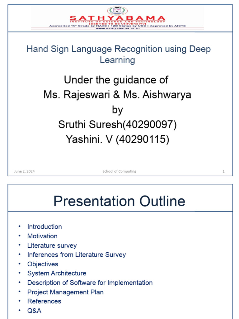 Hand Sign Language Recognition Using Deep Learning Pdf Sign