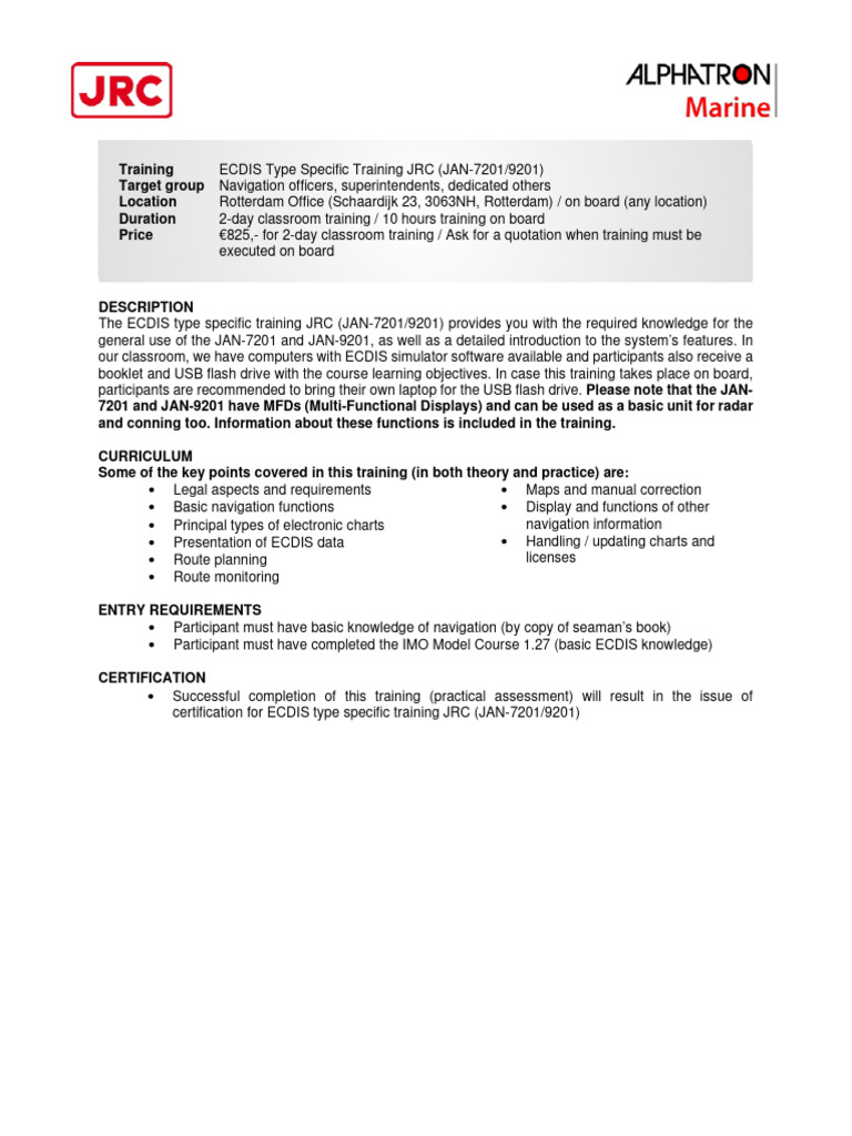 Ecdis TST JRC Jan 7201 9201 2021 | PDF