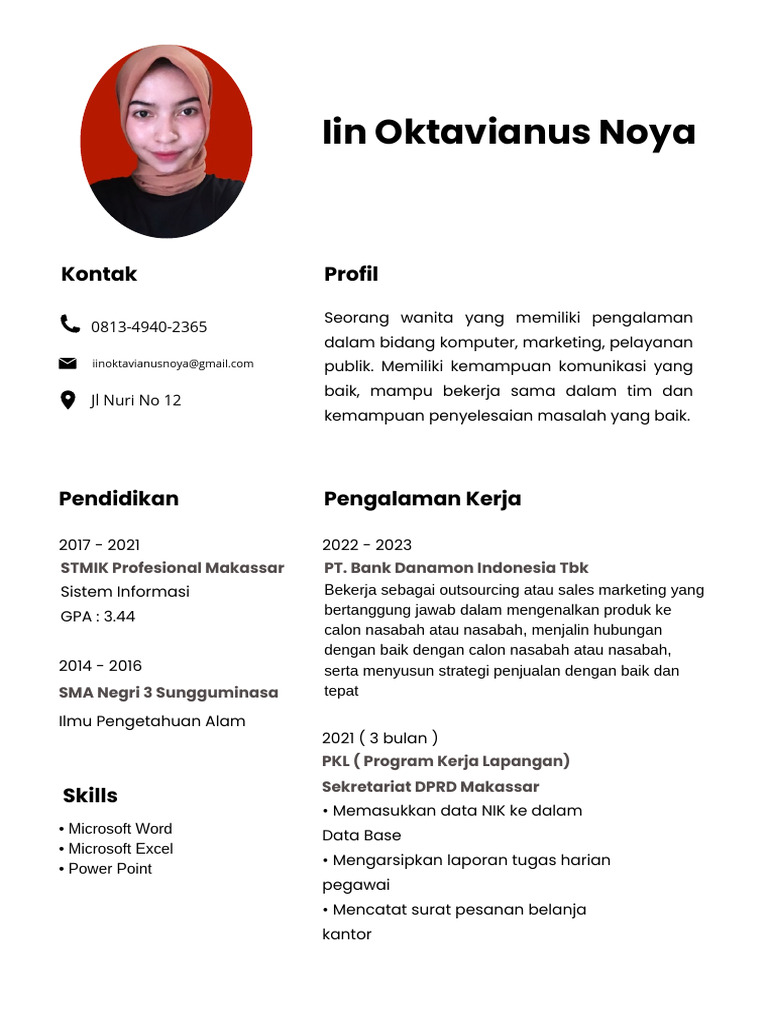 Contoh CV Terbaru 2025 dan Formatnya | PDF