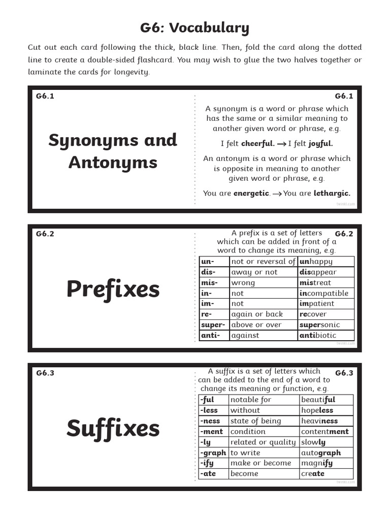 G6 - Vocabulary | PDF | Semantics | Vocabulary