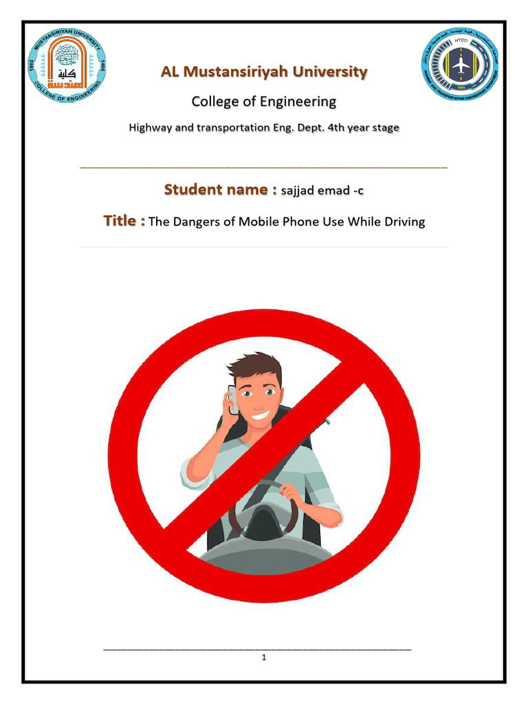 The Dangers of Mobile Phone Use While Driving | PDF | Traffic Collision ...