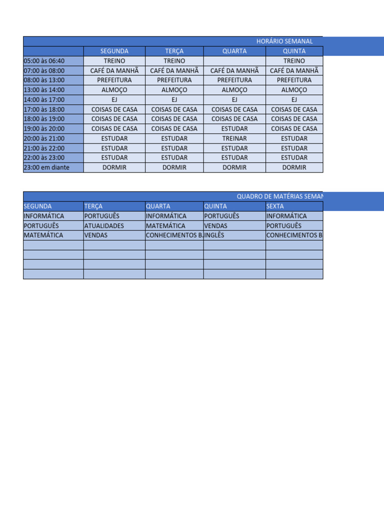 Planilha Estudo | PDF