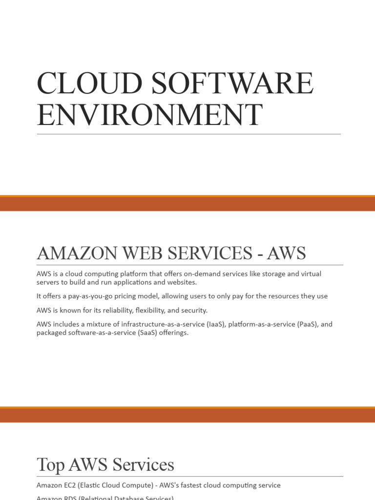 Cloud Software Environment | PDF | Amazon Web Services | Cloud Computing