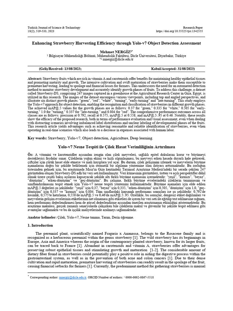 Yolo V7 Object Detection Assessment Pdf Accuracy And Precision