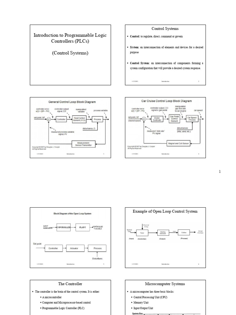 1.0 Introduction to PLCs - Control Systems | PDF | Microcontroller | Central Processing Unit