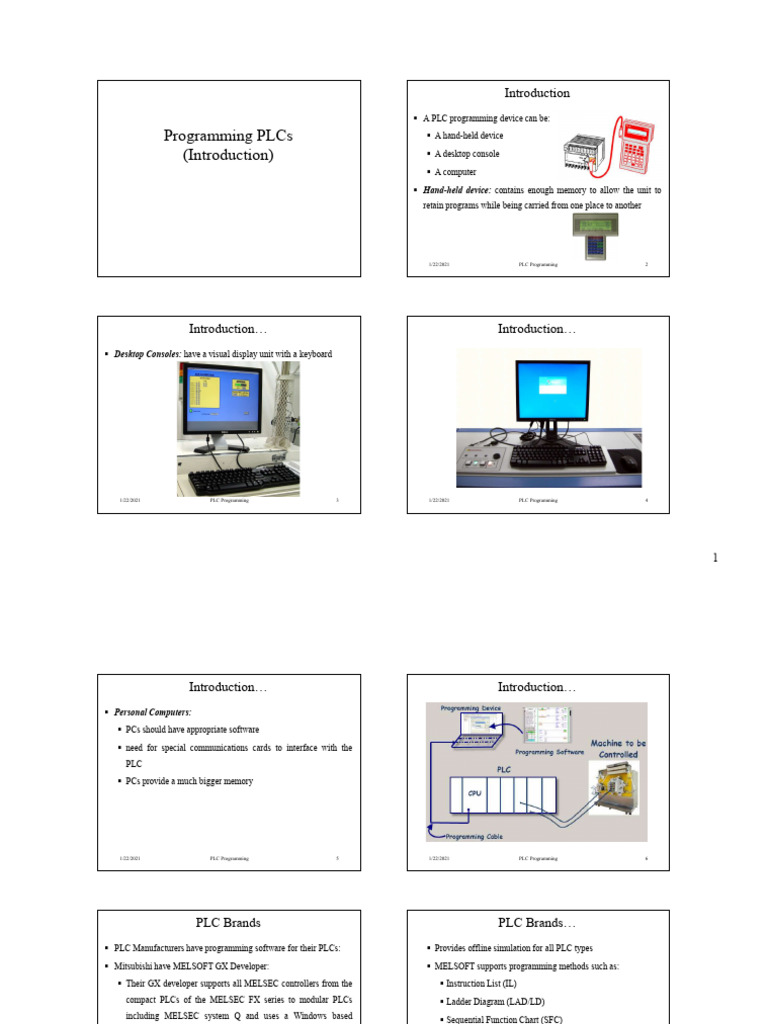 1.3 PLCs - Programming - Introduction | PDF | Programmable Logic Controller | Input/Output