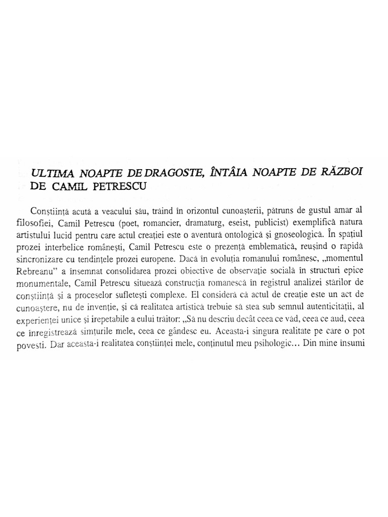 Ultima Noapte... Comentariu | PDF
