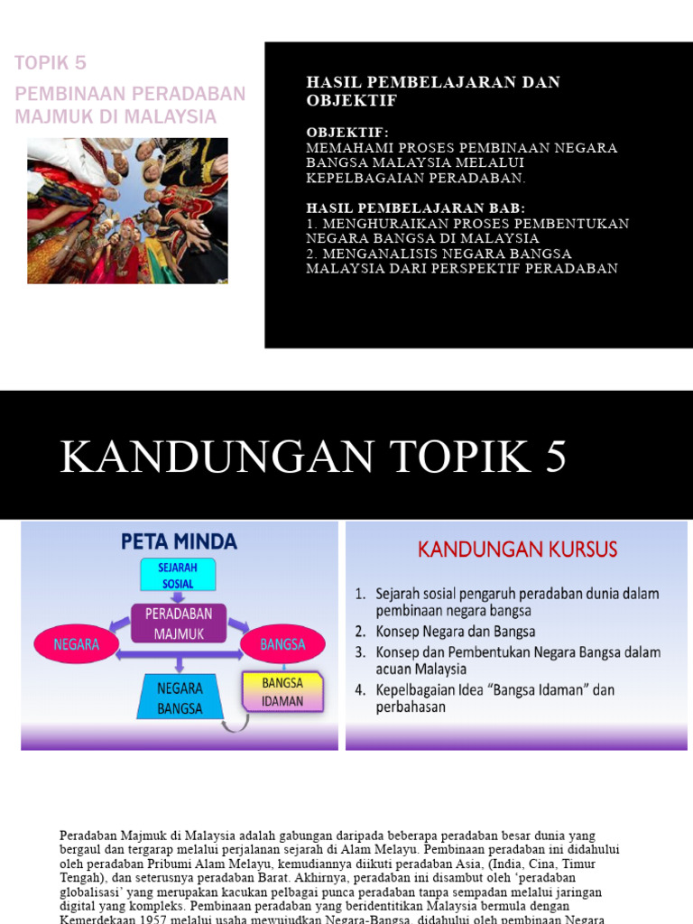 Topik 5 Pembinaan Peradaban Majmuk Di Malaysia Pdf 