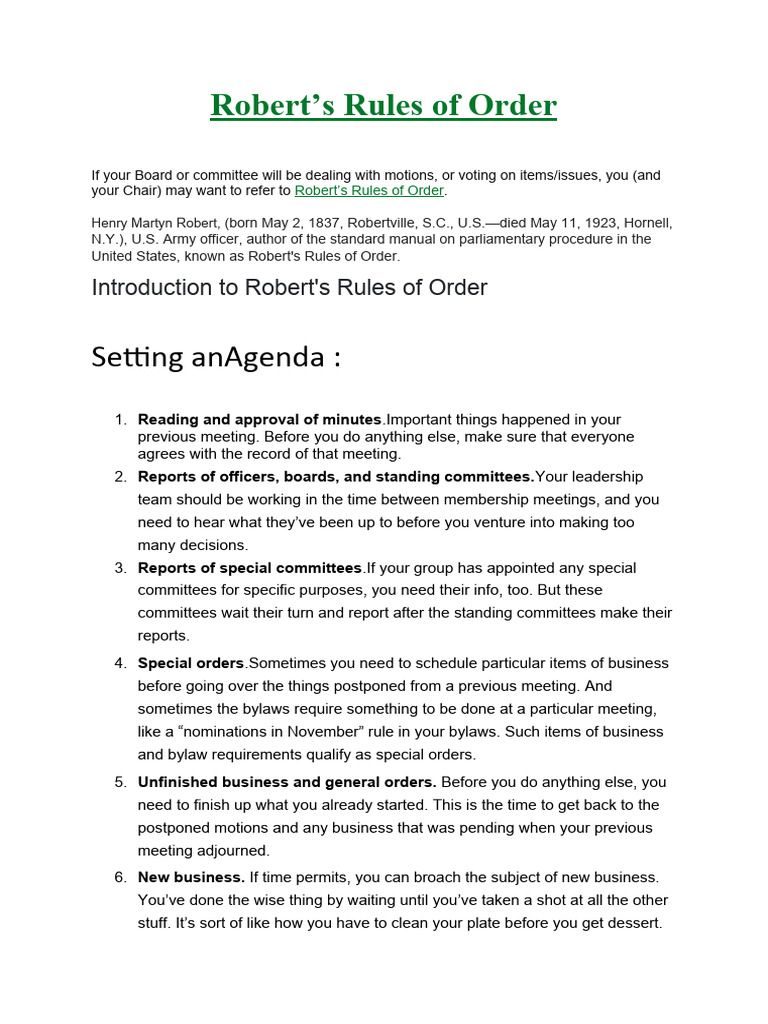 Lesson 4 Rules of Order | PDF | Committee | Parliamentary Procedure