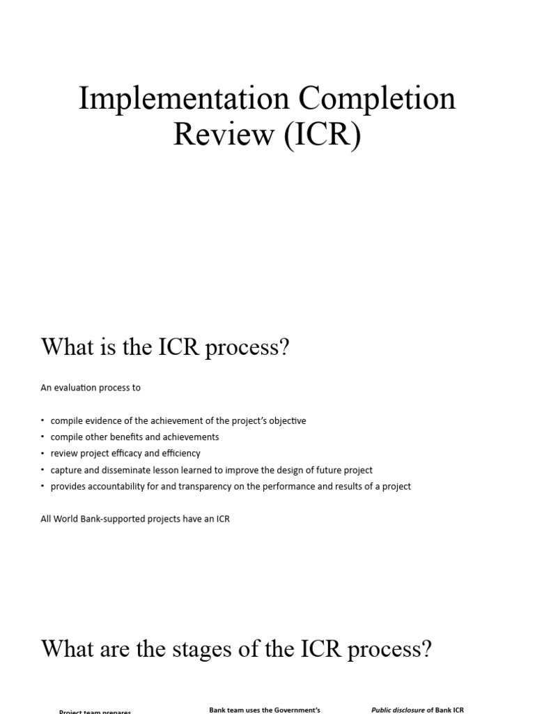 ISM Mar 2022 ICR - Overview of Process | PDF | Evaluation