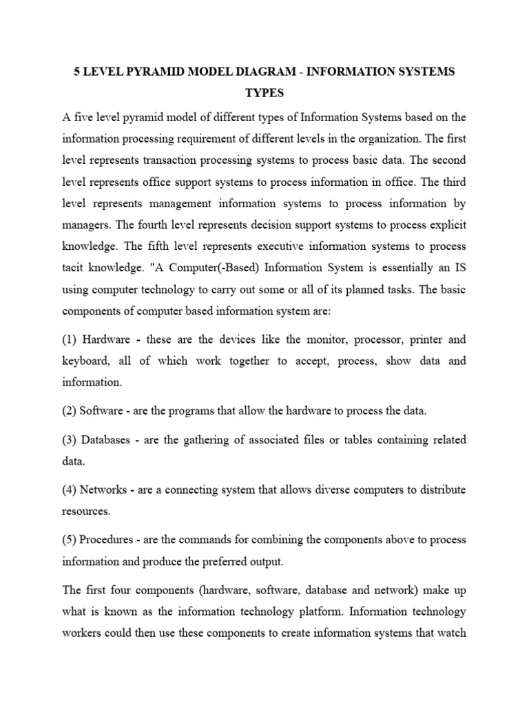 5 Level Pyramid Model Diagram | PDF | Information System | Information