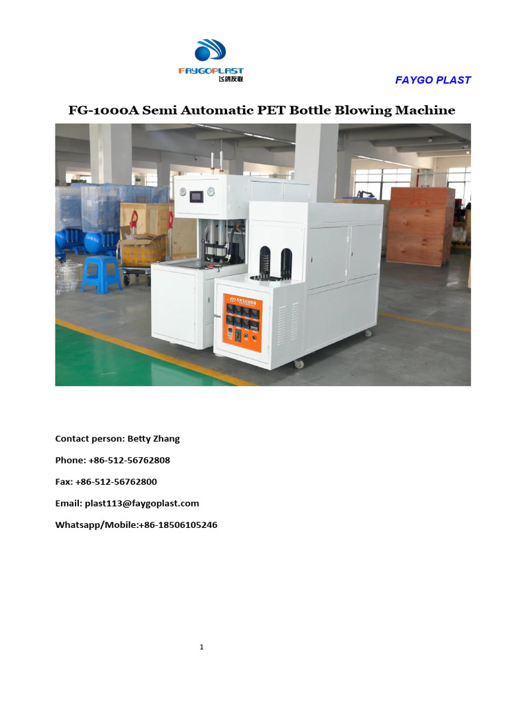 2 cavities 500ML to 1.5L semi blowing production line | Download Free PDF | Manufactured Goods ...