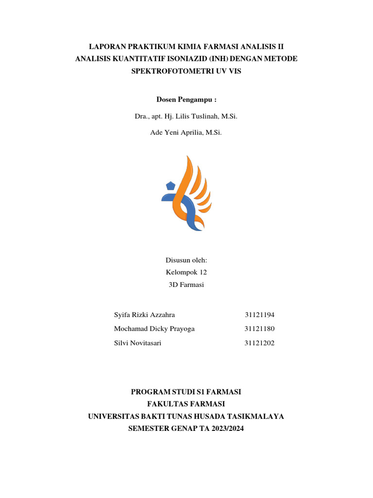 Laporan Kfa Ii (Isoniazid) Kelompok 12 | PDF
