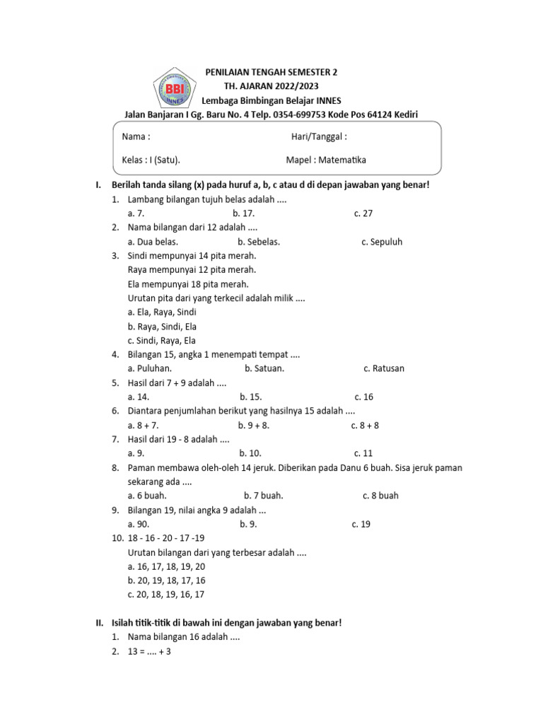 PTS 2 MTK KLS 1 | PDF