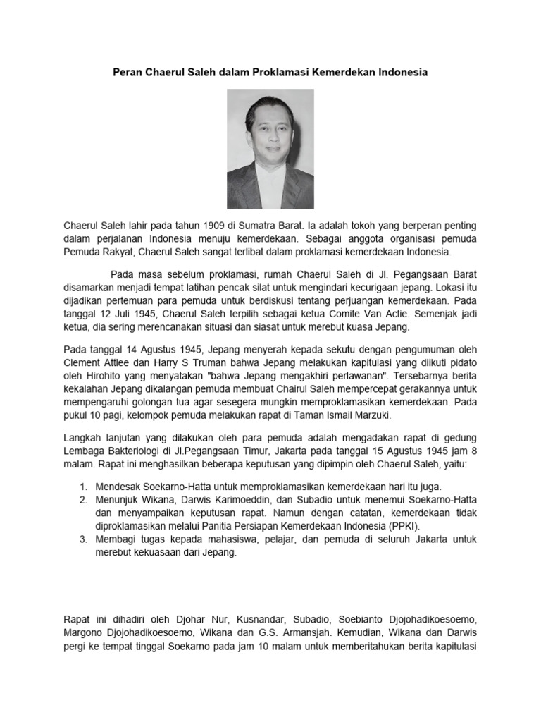 Peran Chaerul Saleh | PDF