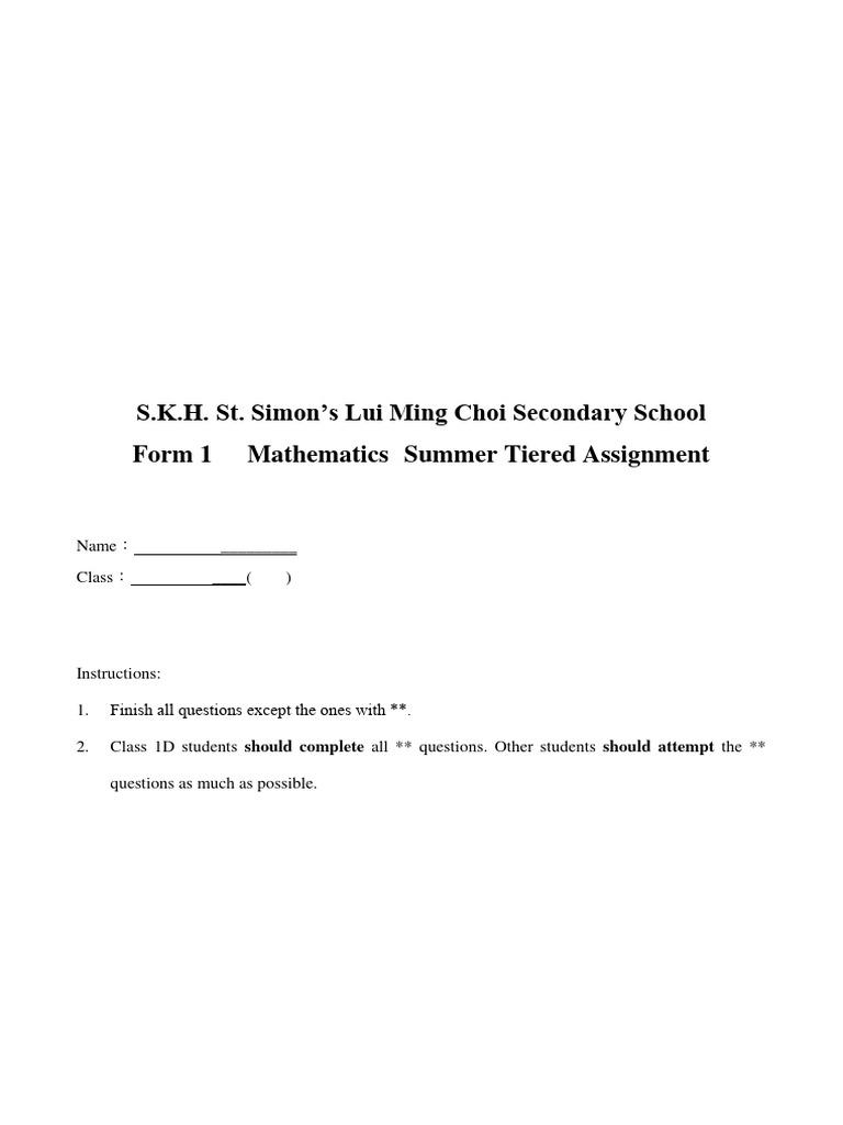 21-22 F1 Math Hw Eng Combine-final (1) | Download Free PDF ...