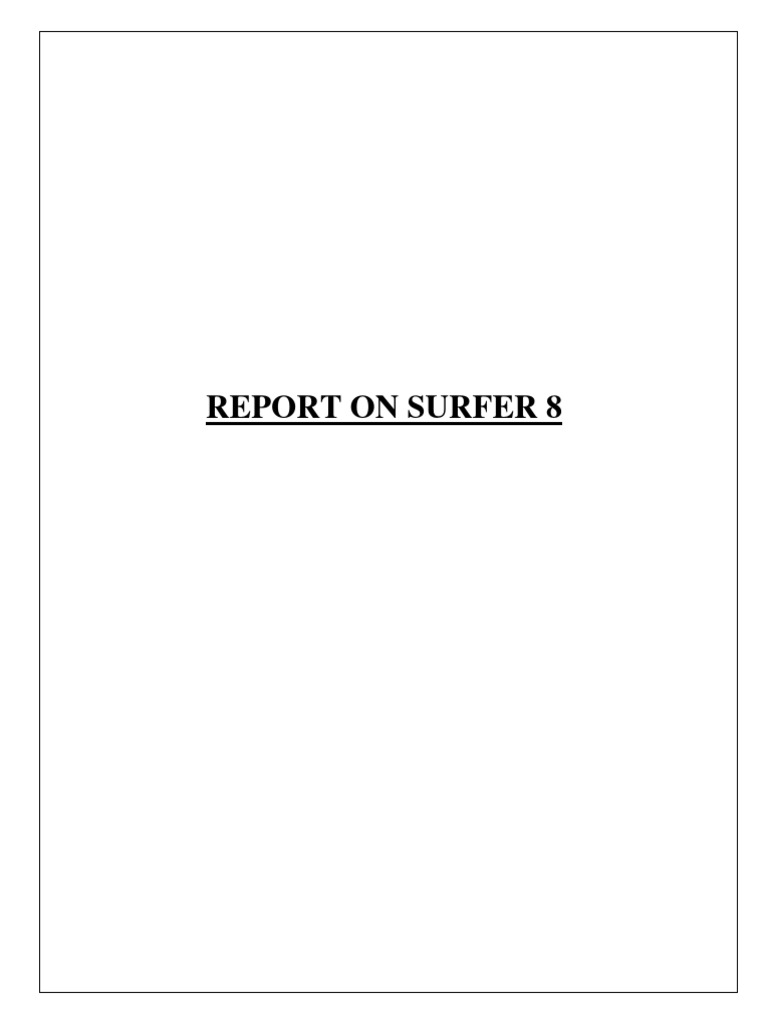 Reprot On Surfer | PDF | Errors And Residuals | Statistical Inference
