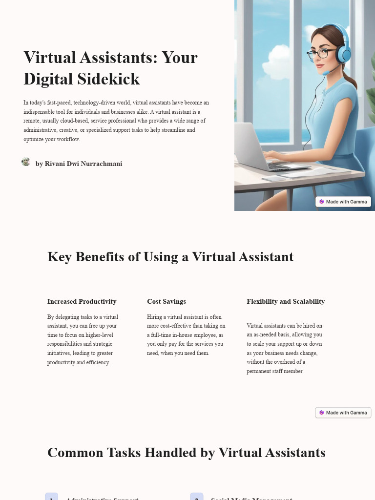 Virtual Assistants Your Digital Sidekick | Download Free PDF | Human Communication | Computing