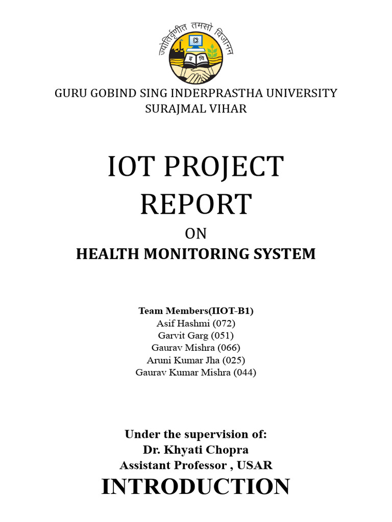 IoT Health Monitoring System Report | PDF | Internet Of Things ...